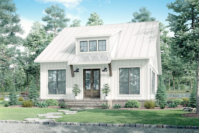 Design your house front elevation exterior 3d architectural rendering ...