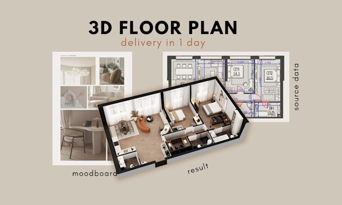 Design architecture 3d floor plan in blender and rendering by Lea ...