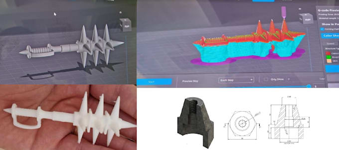 Design 2d and 3d models for 3d printing by Cristian3dt | Fiverr