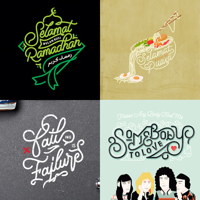 Create unique hand lettering one liner style for anything by ...