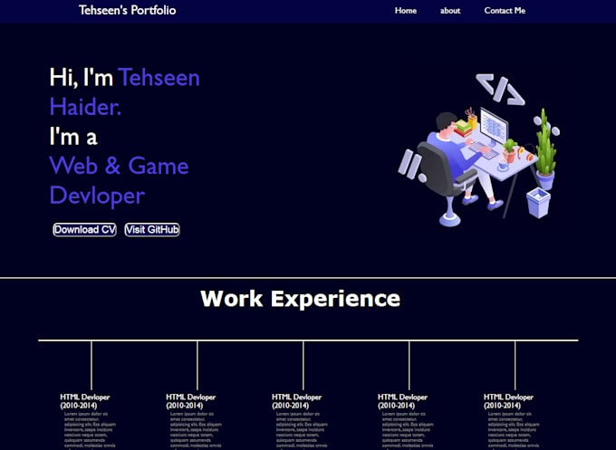 Make Responsive Portfolio Website With Html Css And Javascript By Syedtehseen Fiverr