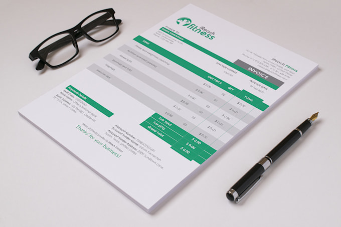 Design modern invoice, receipt, order form template by Asifuix | Fiverr