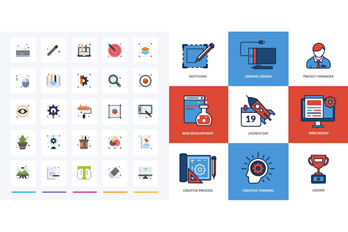 Edit redesign redraw modify fix sketch icon to vector line art icon set ...