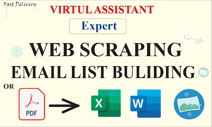 Be your virtual assistant for web scraping, pdf conversion, typing by Secretstar255 | Fiverr