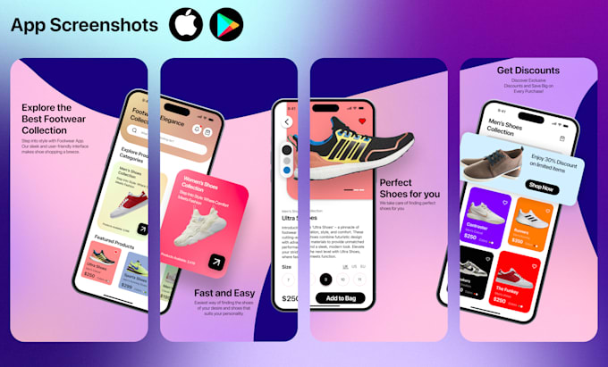 Design app screenshots for appstore and playstore screenshot design by ...