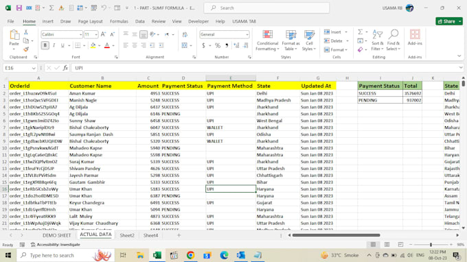 Do fundamentals of excel by Usamarb5588 | Fiverr