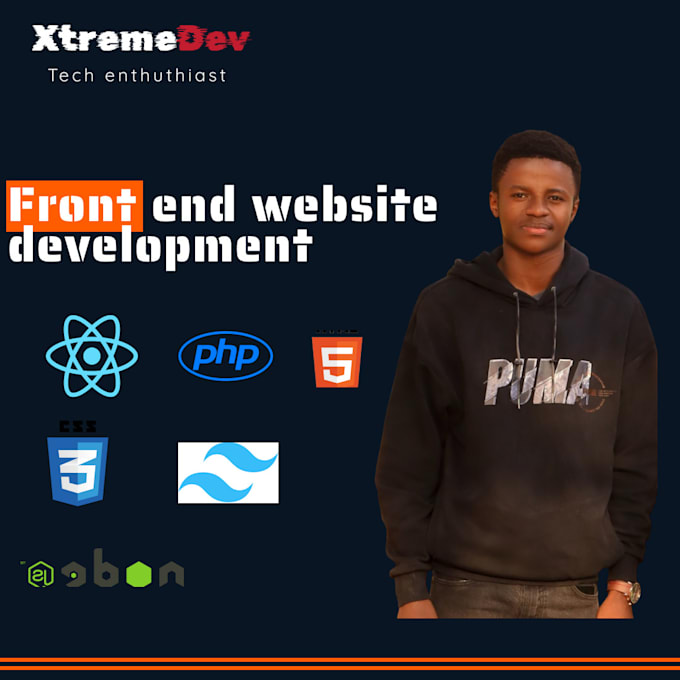 Be Your Frontend Web Developer Using Tailwindreacthtmlphp And Nodejs