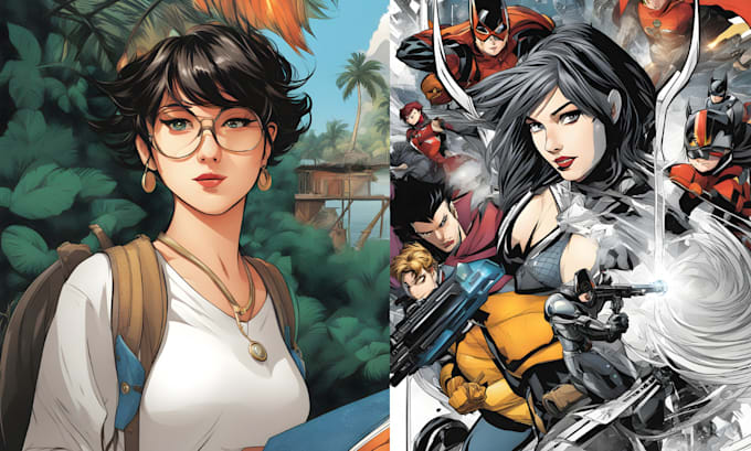 Draw a comic book cover comic strip comic character design cover ...