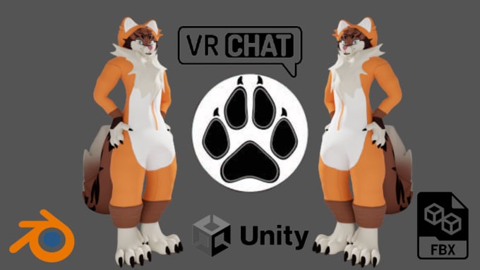 Do Vrchat Avatar Furry Avatar Fursona Nsfw 3d Model For Vr Vtuber