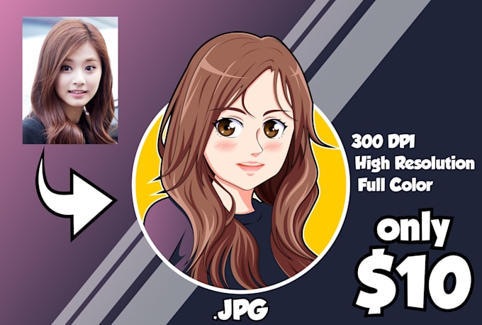 Draw anime cartoon style avatar from your photo by Clyhard | Fiverr