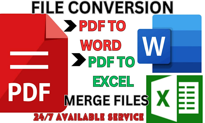 Convert pdf to word,excel, docx, pdf conversion by Active_data | Fiverr