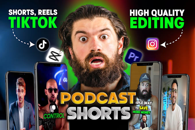 Edit your podcast into short form video clips by Gfx_pro9 | Fiverr