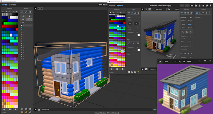 Recreate your reference image into voxel art by Mydesignledger | Fiverr