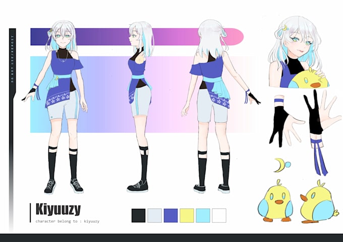 Draw your character design reference sheet with anime style by Kiyuuzy ...