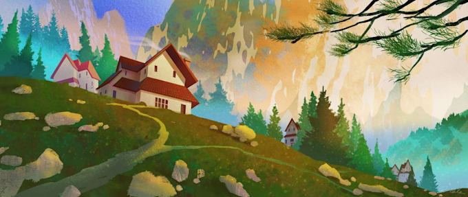 Illustrate stylized background for animation by Rohithela | Fiverr