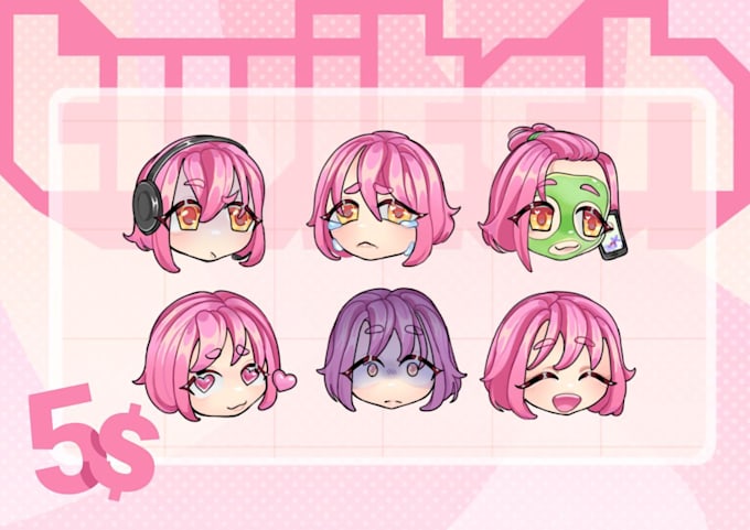 Make cute stickers for twitch by Mantapng | Fiverr
