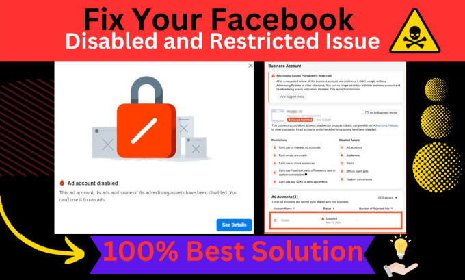 Fix issue and create facebook business manager , ads account Fix issue and create facebook business manager , ads account