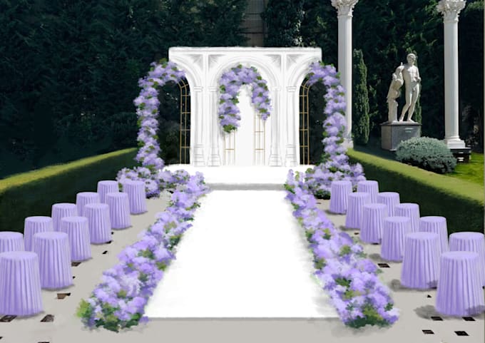 Draw event sketch, wedding sketch render by Van_stratulat | Fiverr