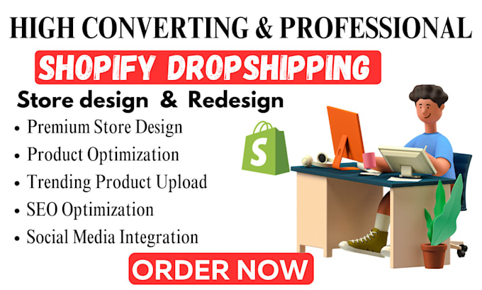 Design or redesign high converting shopify dropshipping store, shopify website by Skilful_oner ...