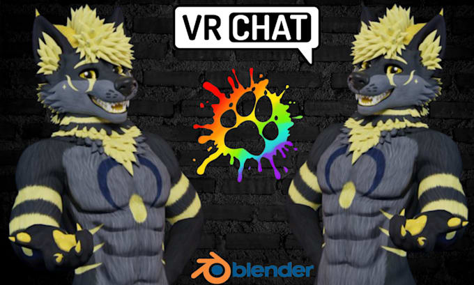 Create custom 3d furry model, furry vrchat avatar, animaze, nsfw vtuber ...