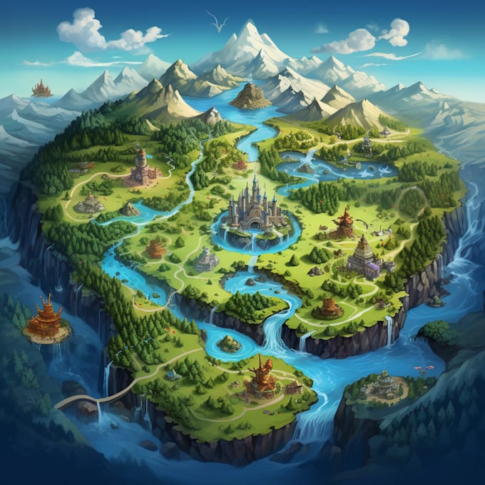 Create a fantasy game map for you by Rhiwepse | Fiverr