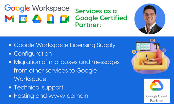 Provide your google workspace licences and full setup with your domain ...