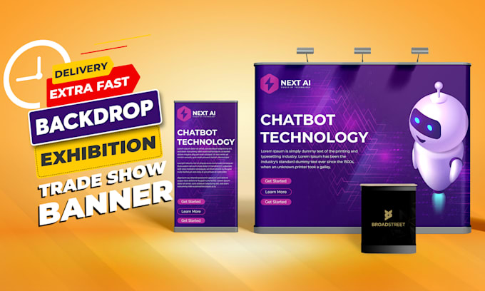 Design trade show banner, booth, exhibition display, backdrop ...