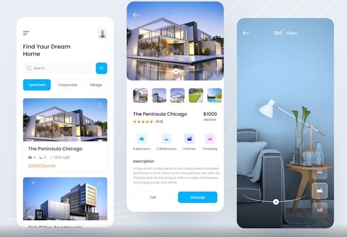 Build real estate app, property list app, agent app, renting app ...