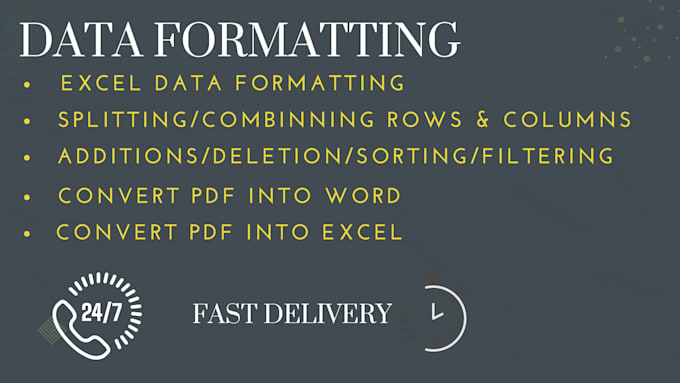 Format, clean, sort, filter, combine your excel or csv file by Abdulrashid8 | Fiverr