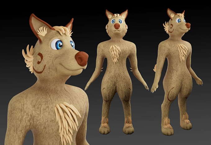Model custom vrchat avatar, 3d furry avatar, furry avatar by Jusacary ...