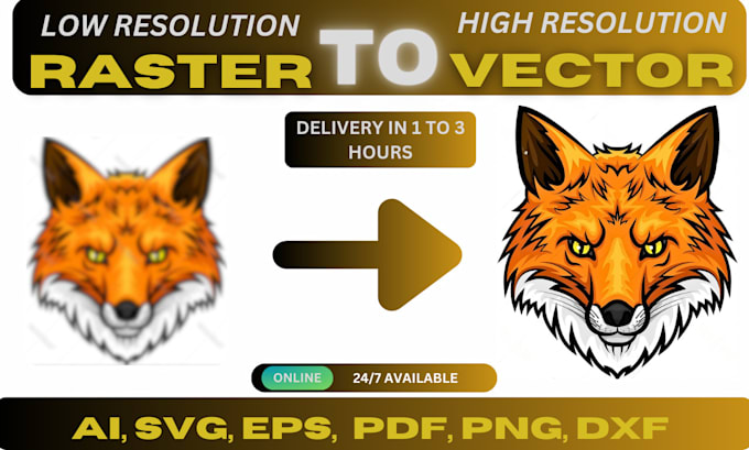 Convert raster logo, image in vector file high resolution by ...