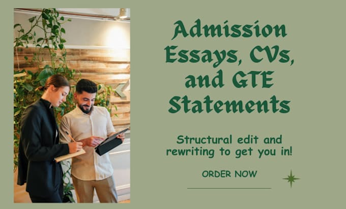 Write your admission essay, resume, and gte letter by Paulziegler | Fiverr