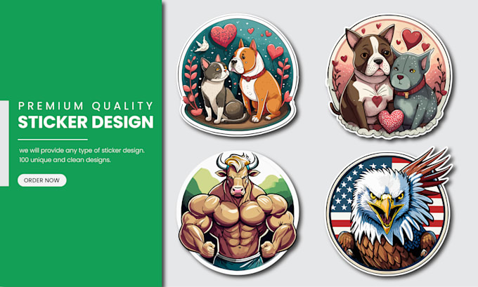 Create sticker design illustrations for your business by Samsul76 | Fiverr