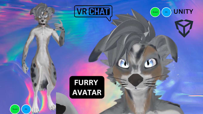 Create custom 3d model furry vrchat avatar nsfw vtuber fully rigging ...