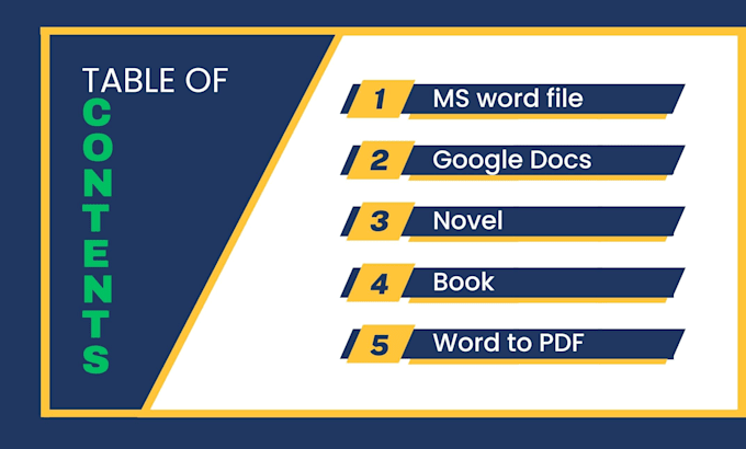 Create Clickable Table Of Contents For Novel Book Google Doc Ms Word