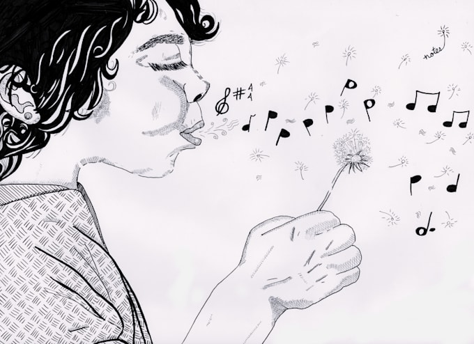 Draw simple and elegant black and white illustrations by Nub_arts | Fiverr