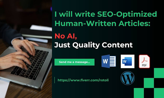 Write 100 percent original article unique blog without ai, and seo ...