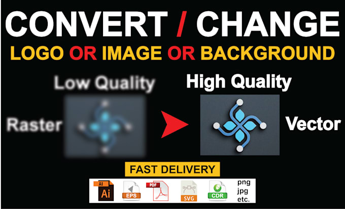 Convert, vectorize low quality logo or image to vector tracing file, ai ...