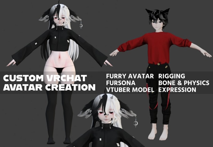 Custom 3d Vrchat Avatar 3d Vtuber Model Anime Nsfw 3d Model Furry