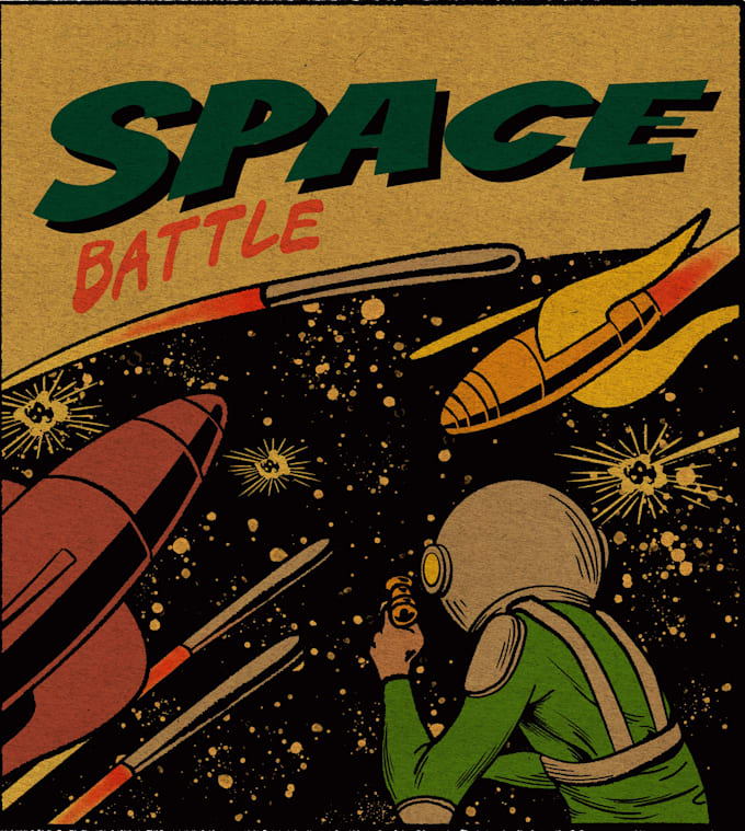 Draw retro comic illustration by Rezsaa | Fiverr