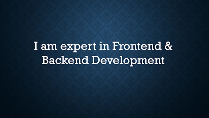 Expert in frontend and backend development by Syedhaseeb5 | Fiverr