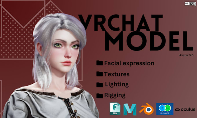 Do custom vrchat avatar 3d model fursona character modeling vrc avatar ...