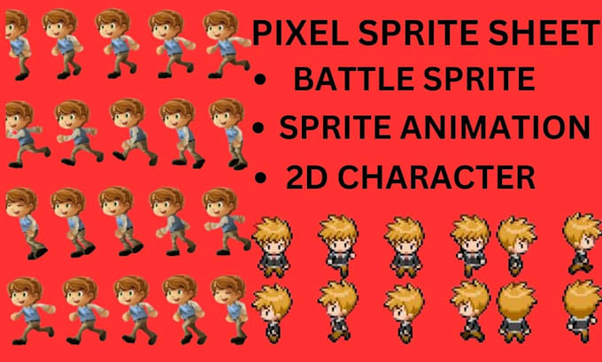 Créer une feuille de sprite, un sprite de combat, un personnage 2d, un élément de jeu, une ...