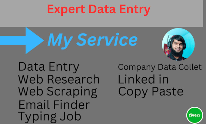 Do absolute data entry, data scraping, web research by Ashik806 | Fiverr