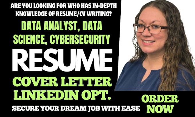 Write a professional data science, data analyst, or cybersecurity resume writing by Comfort_res ...