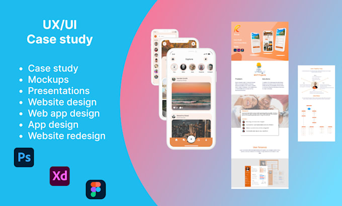 Write a ux ui case study for you by Sherzu_designs | Fiverr