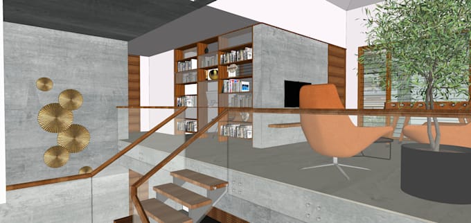 Convert a blank room into a well designed interior by Shamna_pc | Fiverr