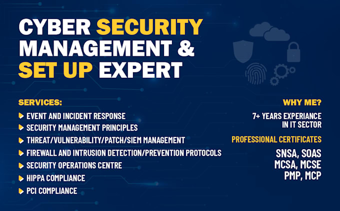 Help you to set up and manage cyber security operations center by ...