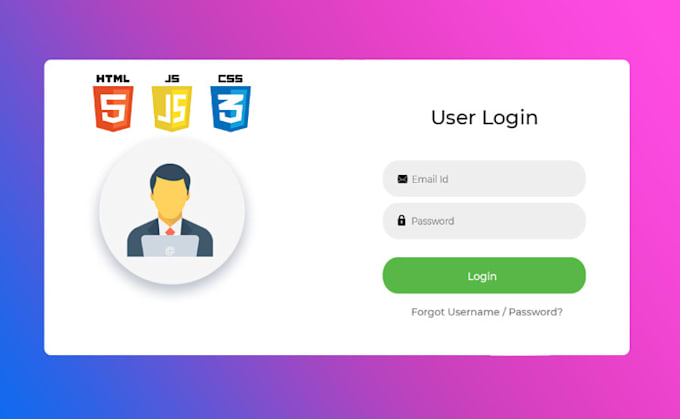 Make html loginpage design by Taklaci | Fiverr