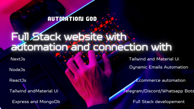 Develop automated full stack website with telegram emails and discord ...